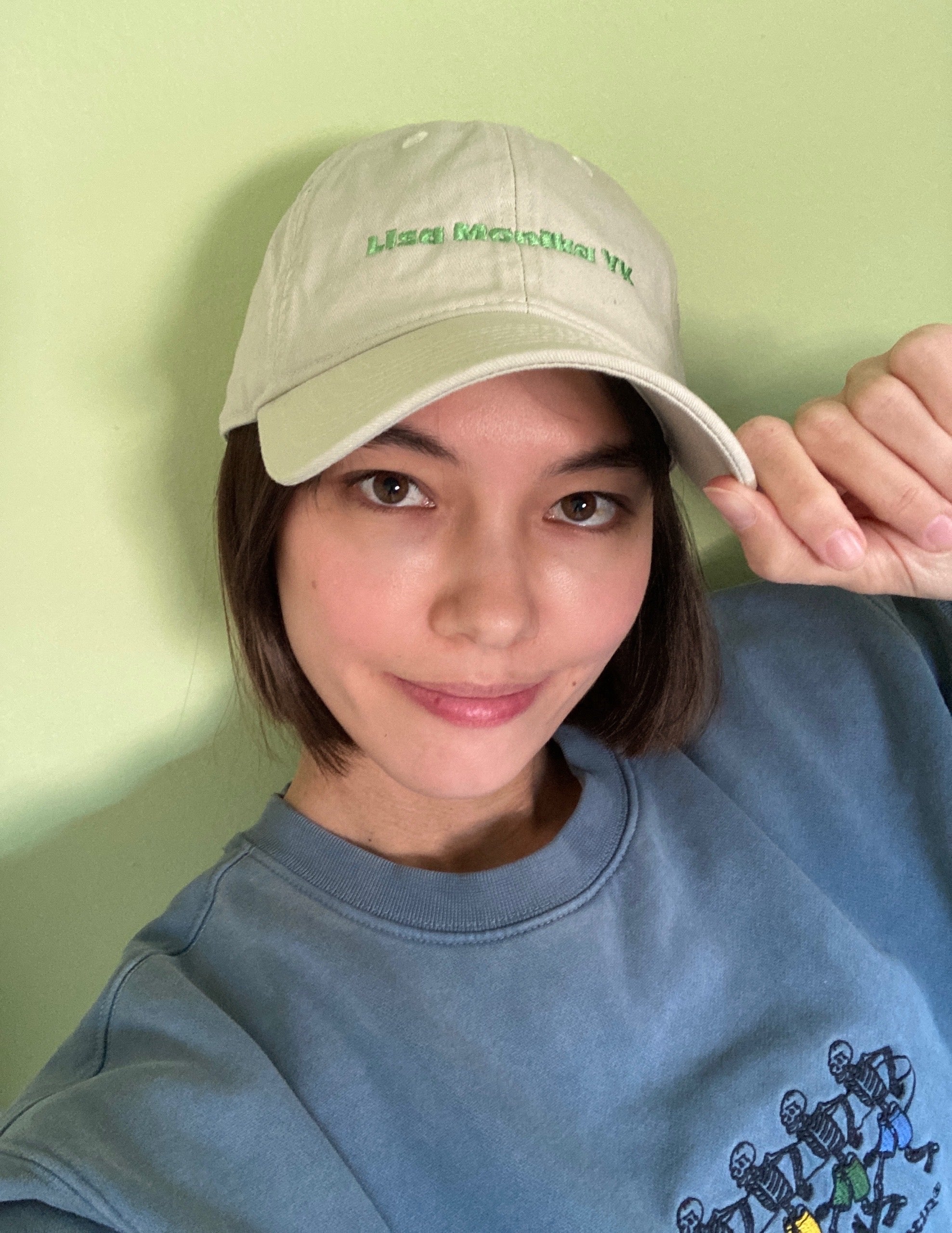 Organic Cotton Dad Hat - Lisa Monika YK Embroidery (Black/Oyster ...